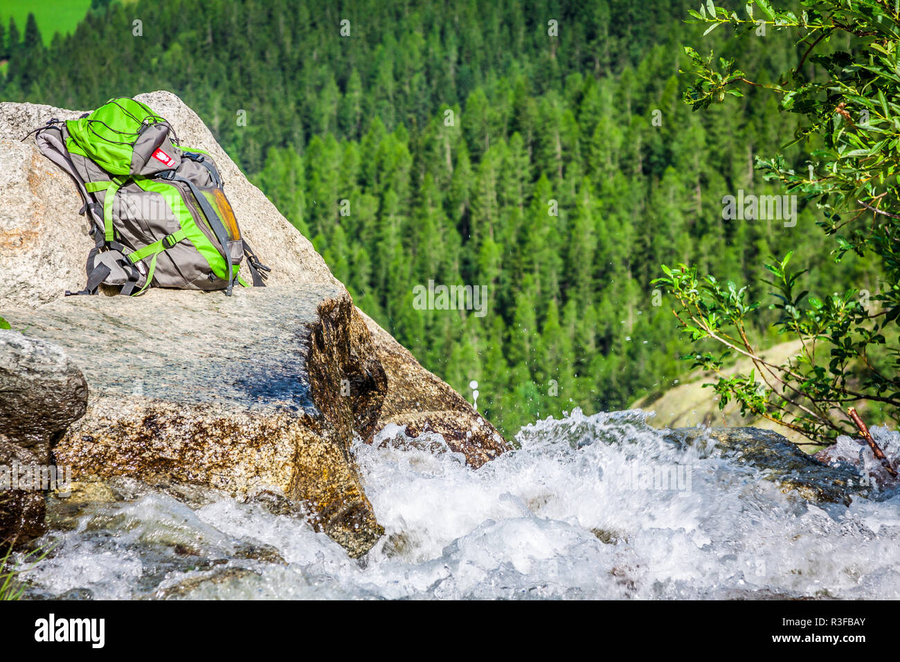 a stream trickling through rocks in the forest Stock Photo - Alamy