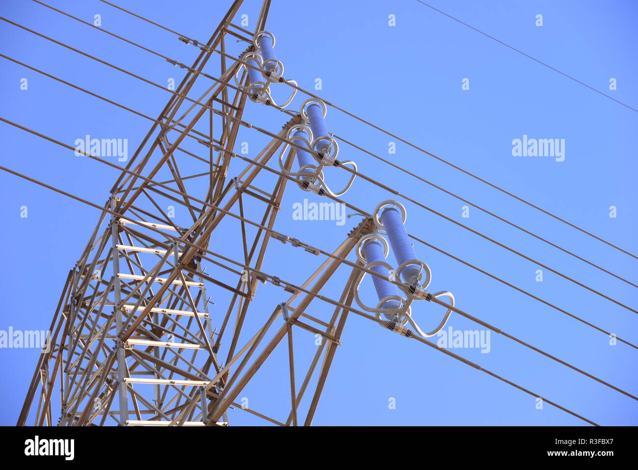 high voltage cable in spain Stock Photo - Alamy