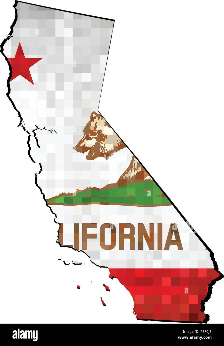 Grunge California map with flag inside - Illustration, Map of ...