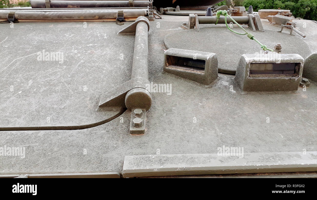 Old war tank, retired military tank with steel plates Stock Photo - Alamy