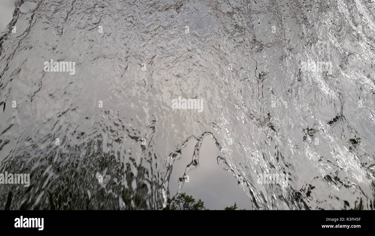 Wide stream of water falling in a semi-translucent park Stock Photo - Alamy