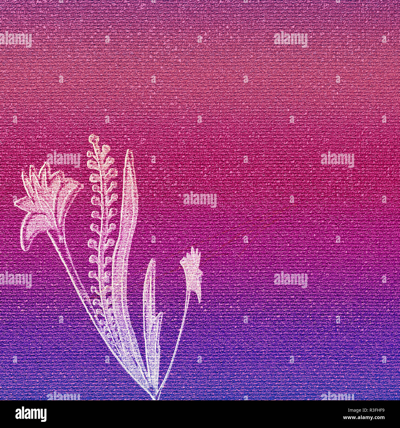 Grain textured paper. Grunge textured background. Flower design on ...