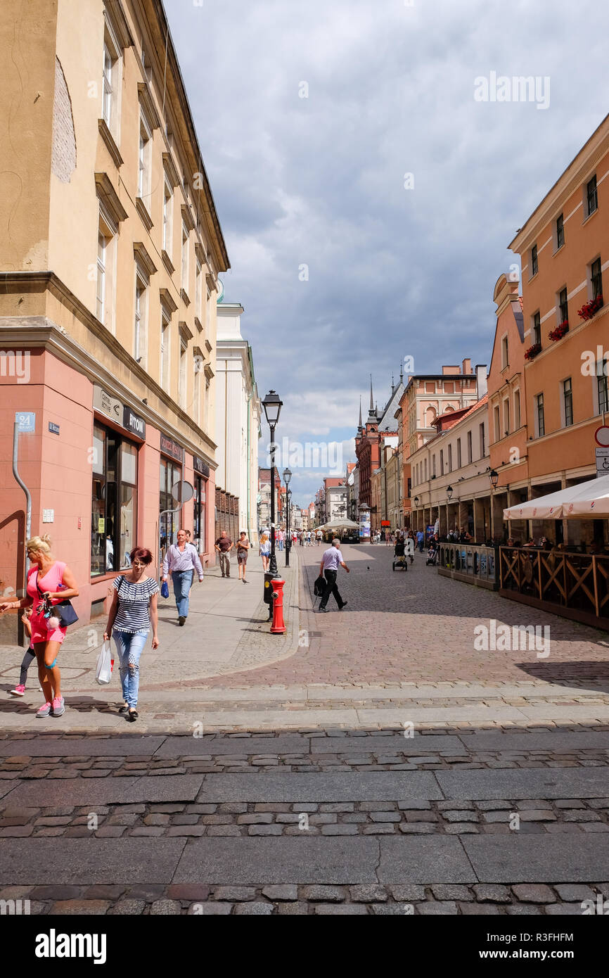 Toruń old town touristic city, street view Stock Photo - Alamy