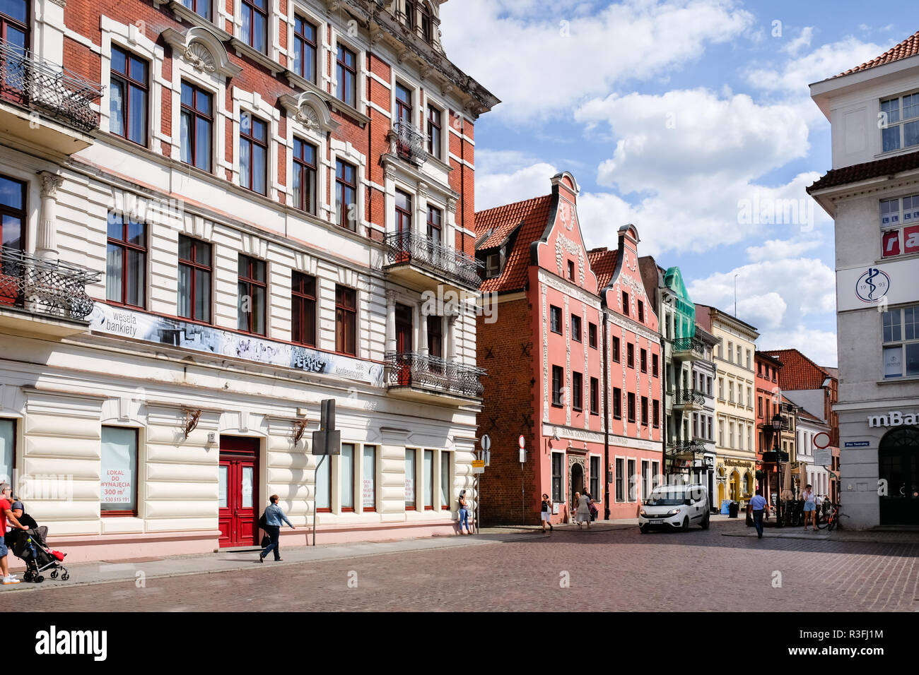 Toruń's typical renovated Old Town street city view Stock Photo - Alamy