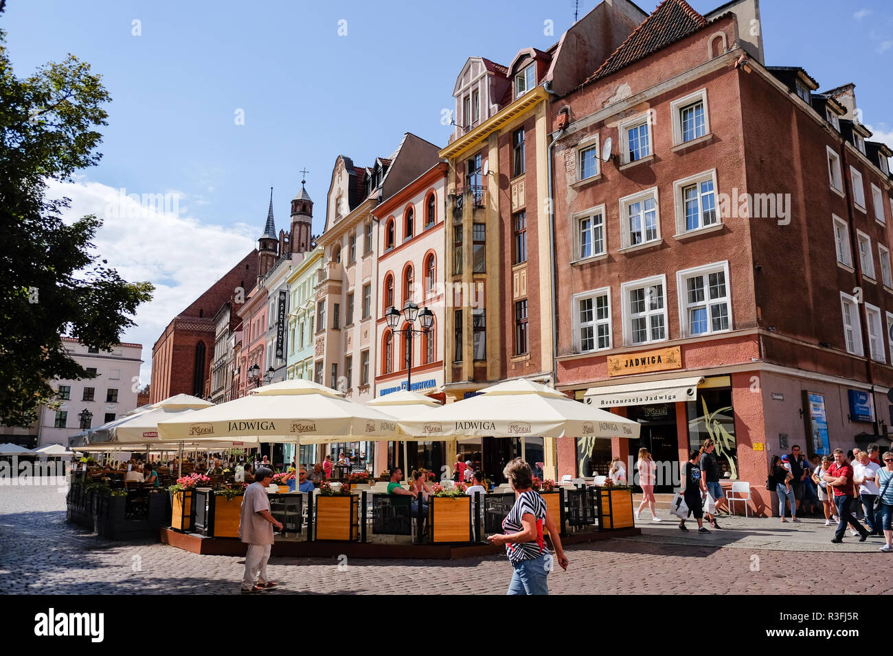 Toruń's typical renovated Old Town street city view Stock Photo - Alamy