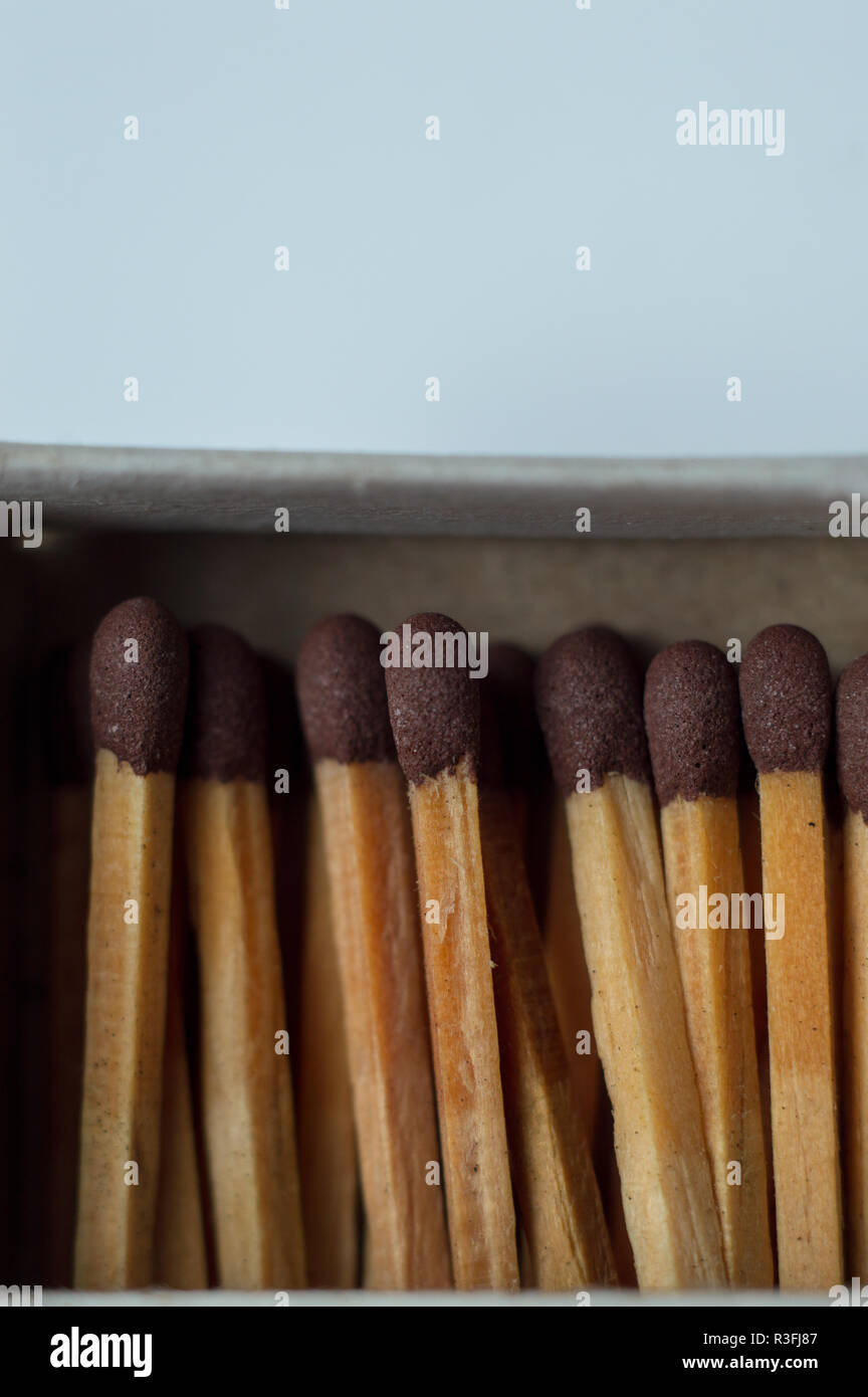 Wooden lighters in the box Stock Photo - Alamy