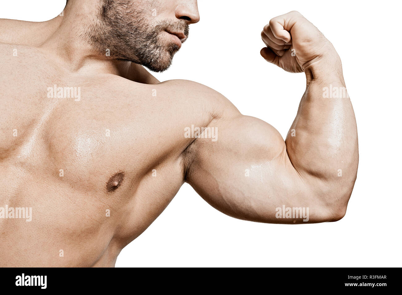 biceps of a bodybuilder Stock Photo - Alamy