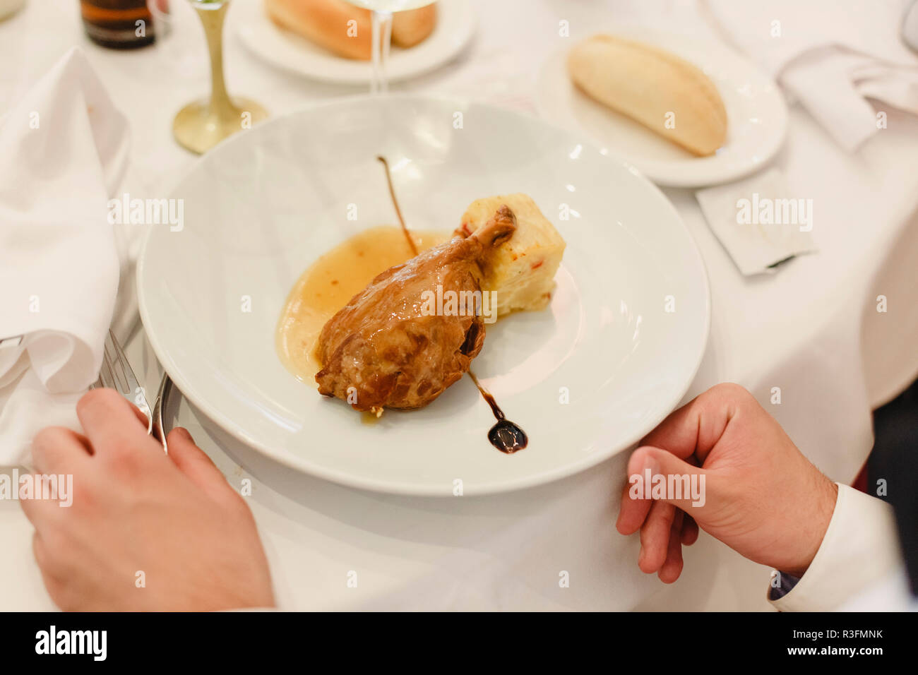 Main dish of a wedding menu Stock Photo - Alamy
