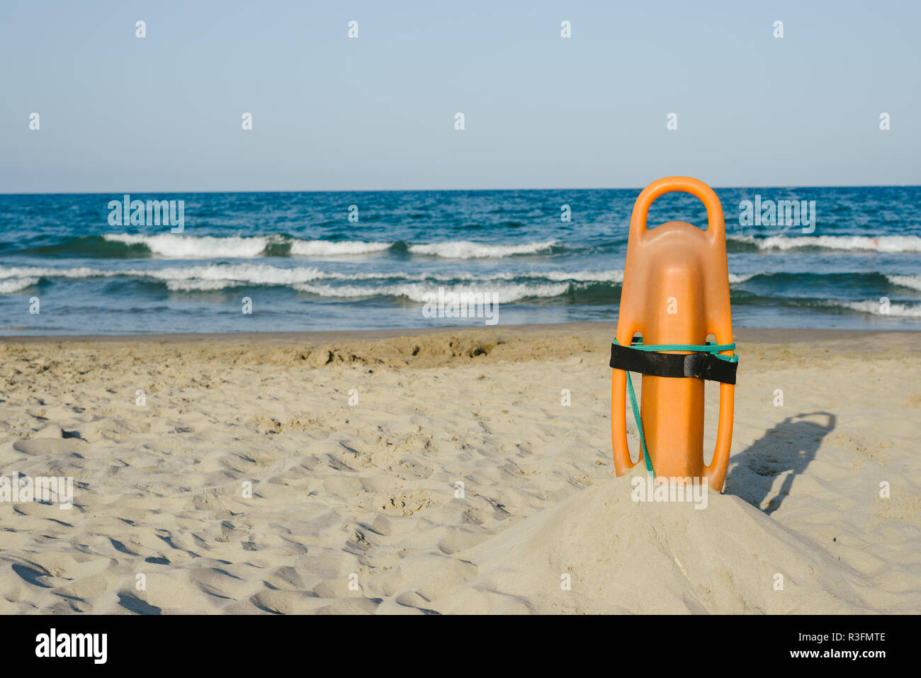 Rescue lifeguard float on a beach on the sand Stock Photo - Alamy