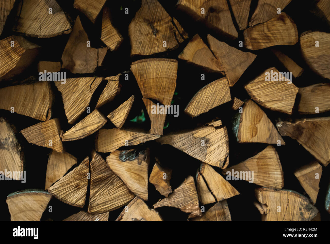Abstract background of triangle firewood Stock Photo - Alamy