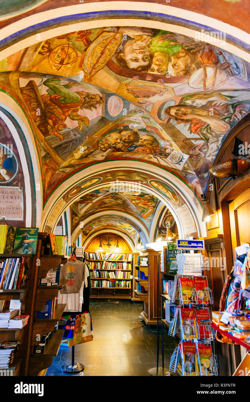 Beautiful Ceiling in Littera Bookstore - Vilnius University Bookstore ...