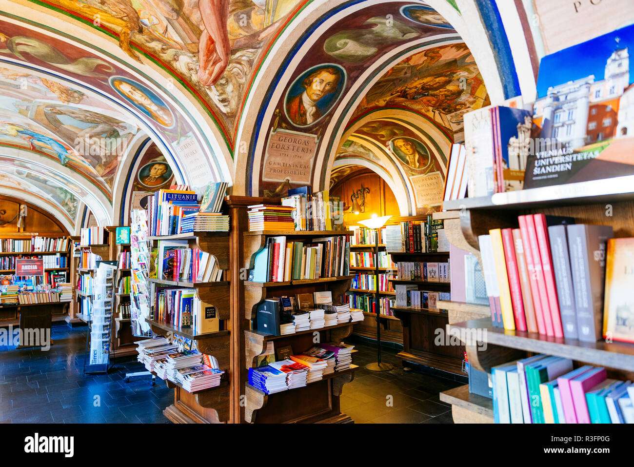 Beautiful Ceiling in Littera Bookstore - Vilnius University Bookstore ...