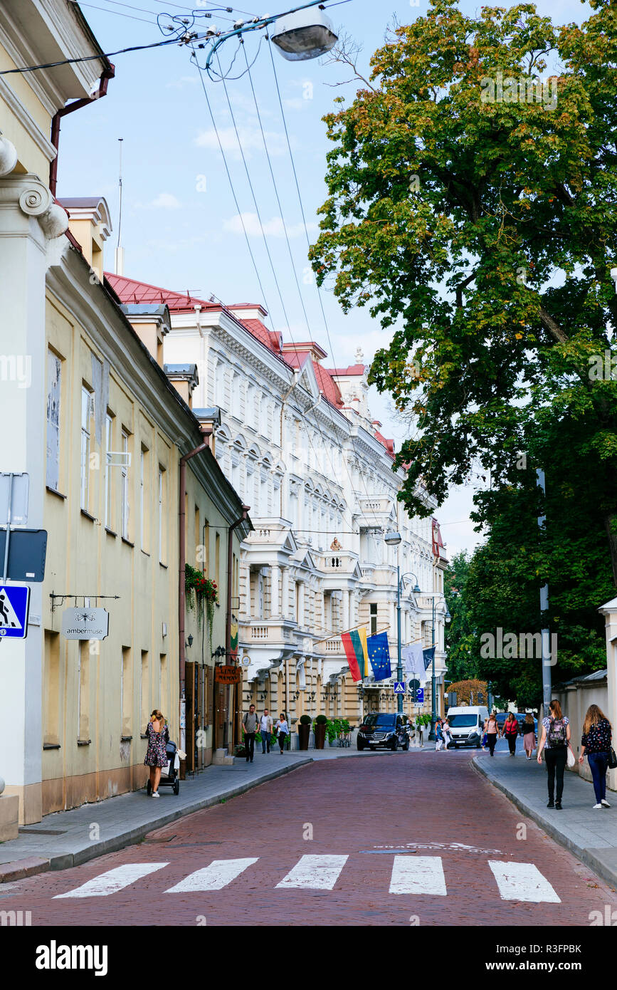 Street in the old town. Vilnius, Vilnius County, Lithuania, Baltic ...