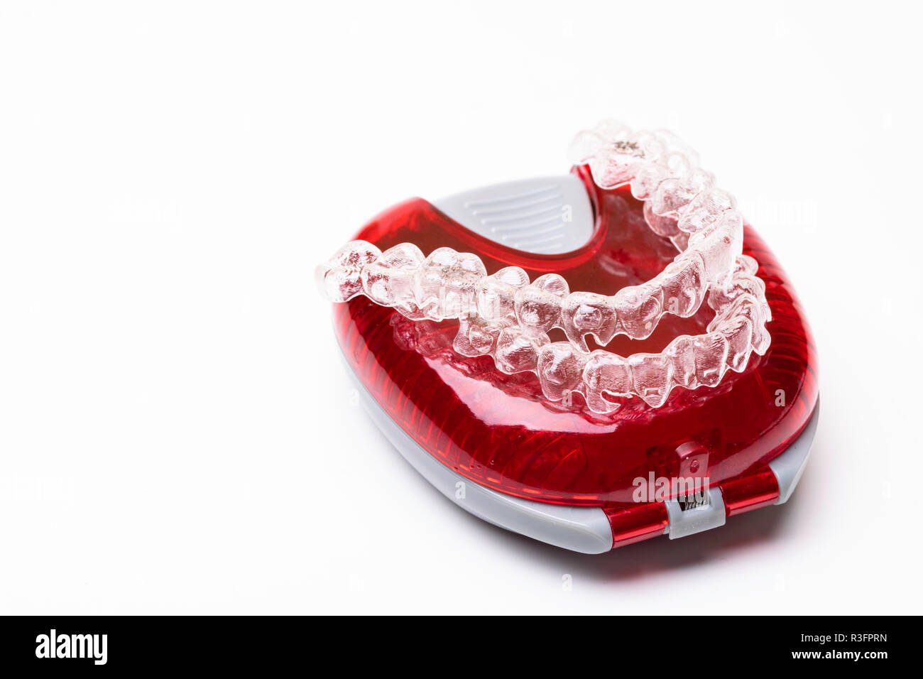 Isolated transparent teeth prosthesis aligner with its box, A way to ...