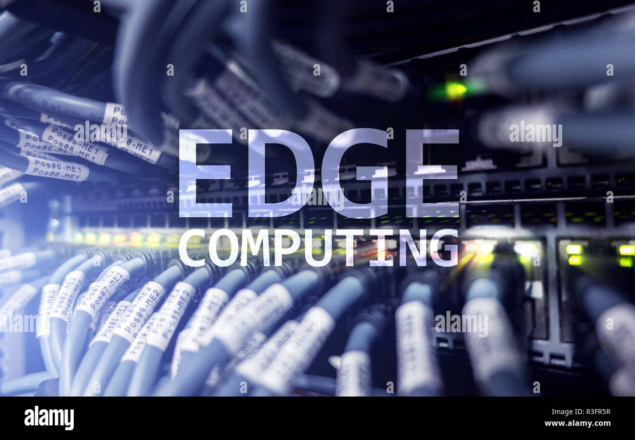 EDGE computing, internet and modern technology concept on modern server ...