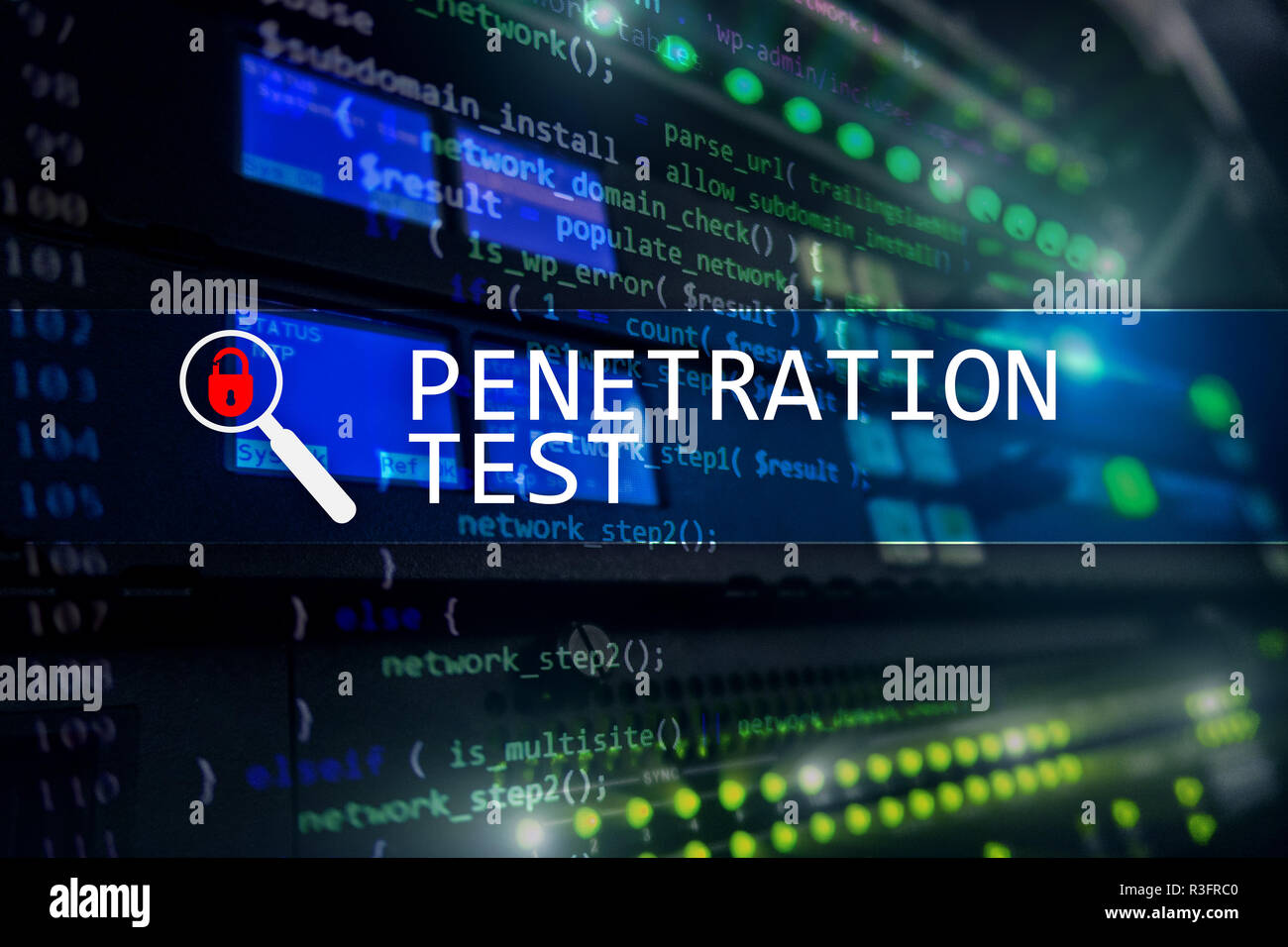 Penetration test. Cybersecurity and data protection. Hacker attack ...