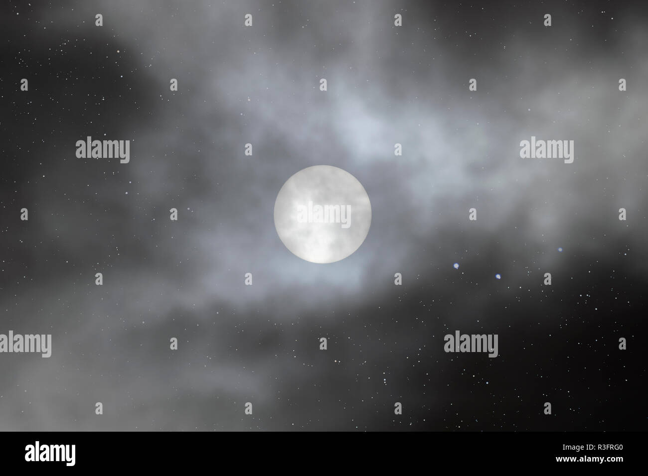 Full moon night with stars Stock Photo - Alamy