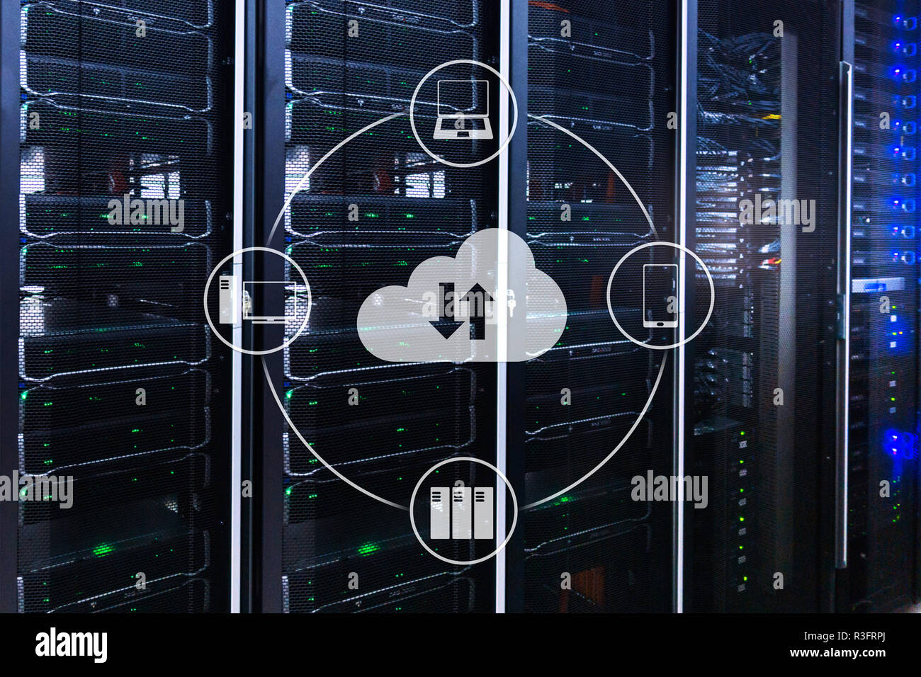 CLoud server and computing, data storage and processing. Internet and ...