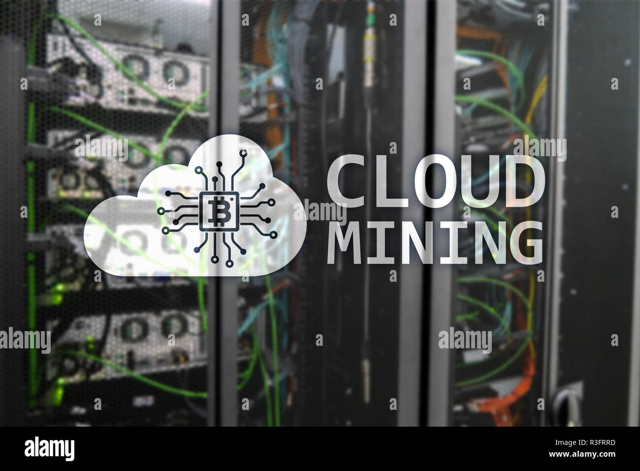 Cloud Computing Data Or Cryptocurrency Bitcoin Ethereum Mining In Data Center Server Room