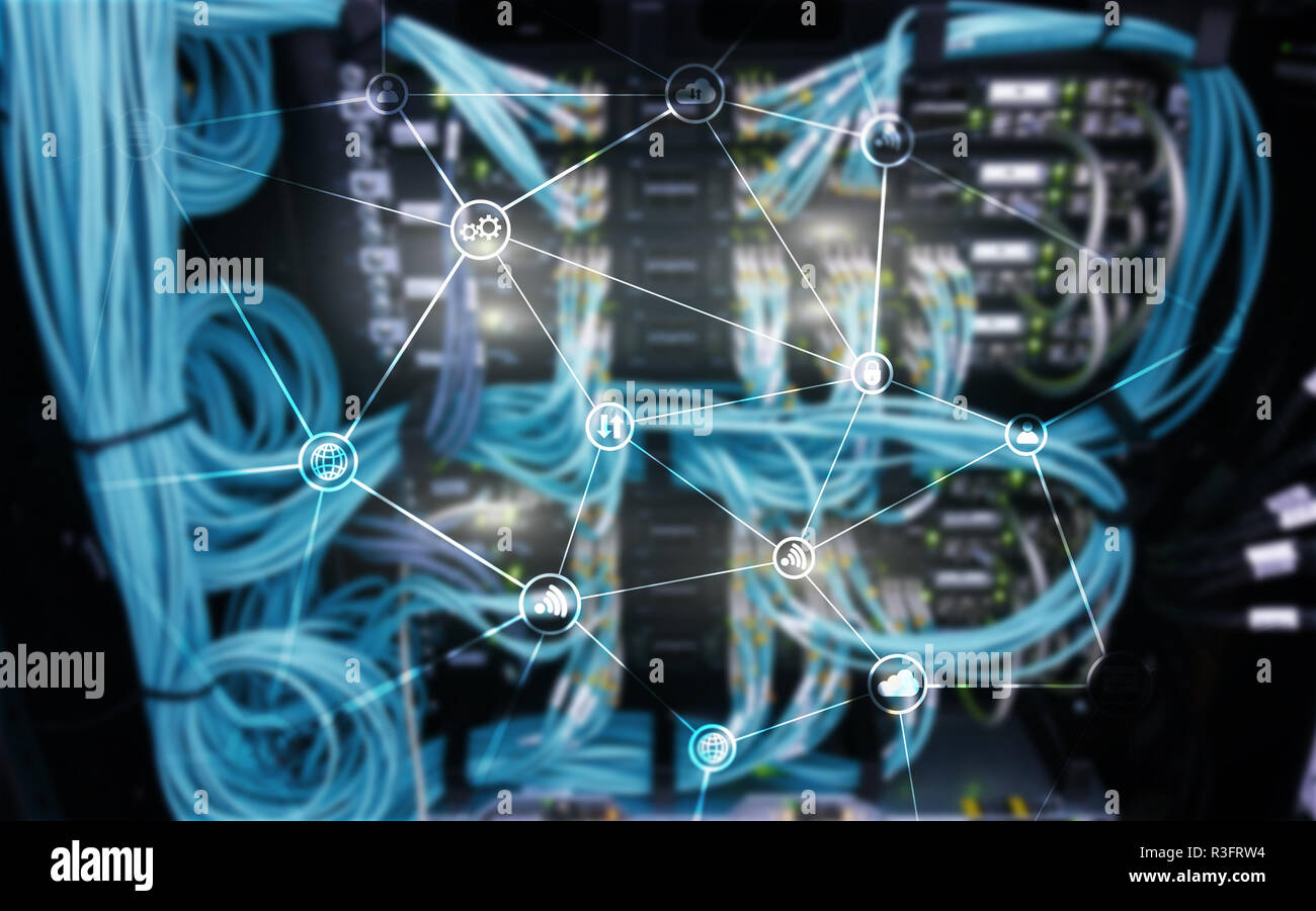 Telecommunication concept with abstract network structure and server ...