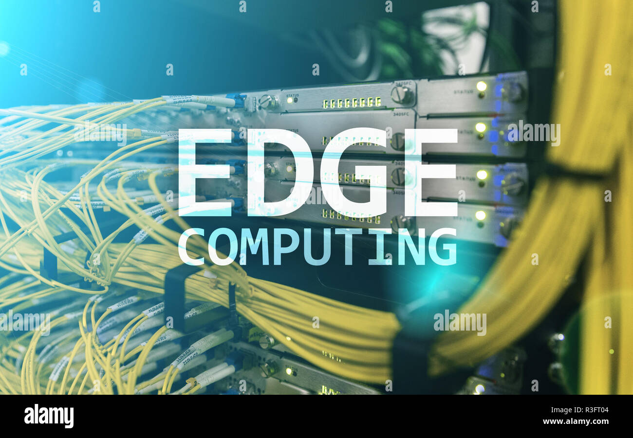 EDGE computing, internet and modern technology concept on modern server ...