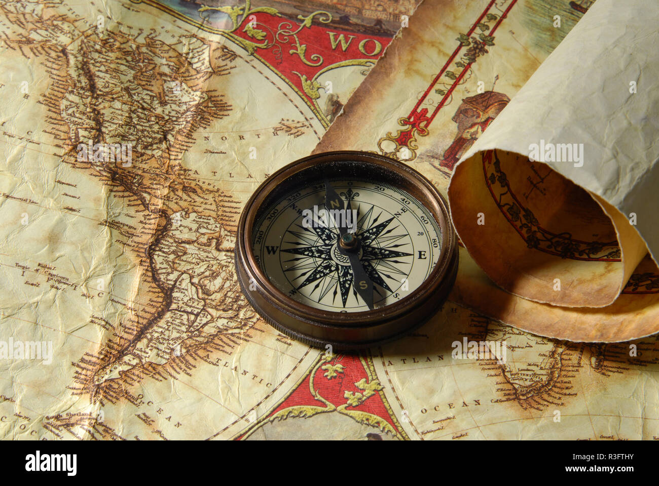 Abstract background earth map compass hi-res stock photography and ...