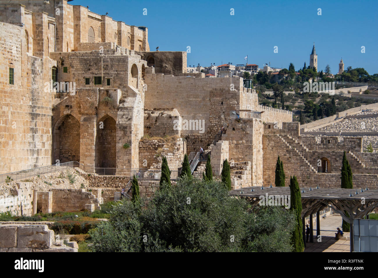 Ancient ruins and the Temple Mount Stock Photo - Alamy