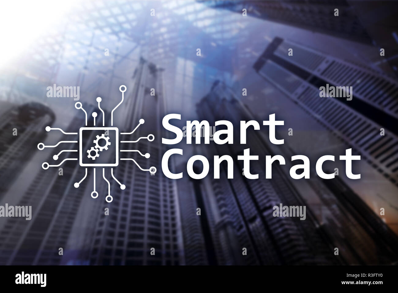 Smart contract, blockchain technology in business, finance hi-tech ...