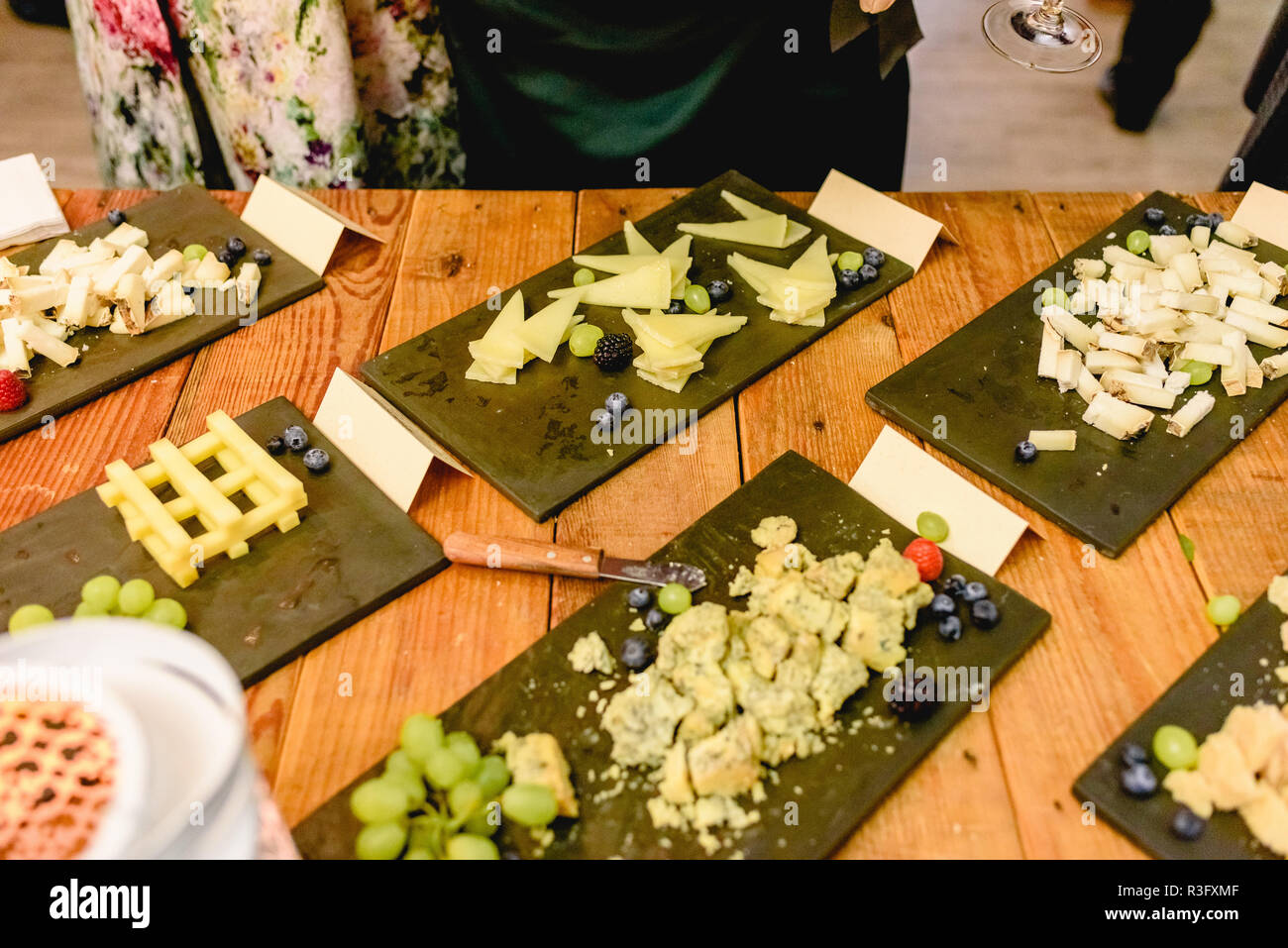 Cheese buffet bar at a wedding Stock Photo - Alamy