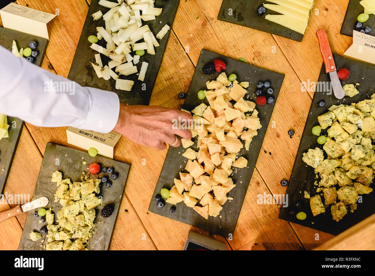 Cheese buffet bar at a wedding Stock Photo - Alamy