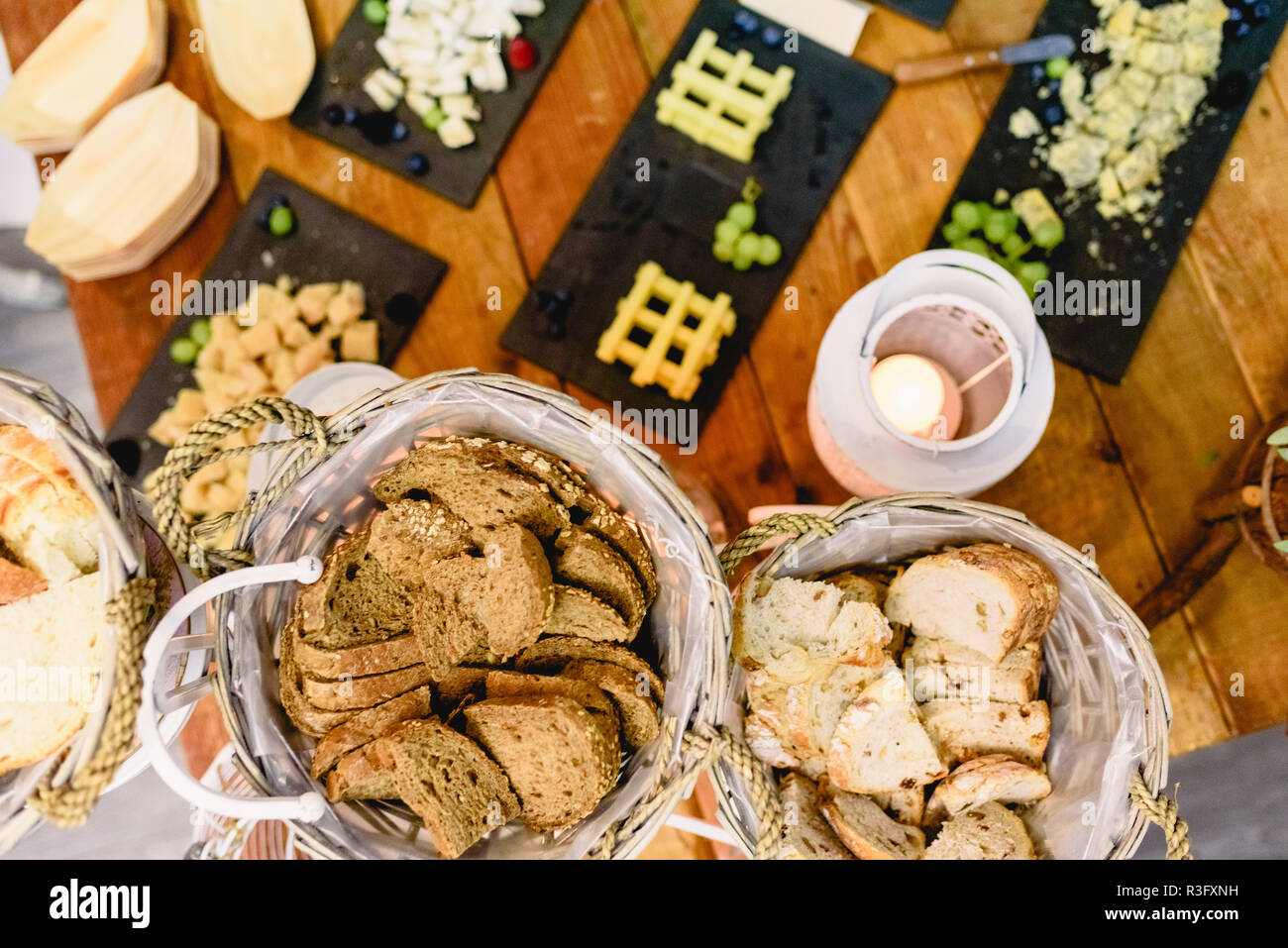 Cheese buffet bar at a wedding Stock Photo - Alamy