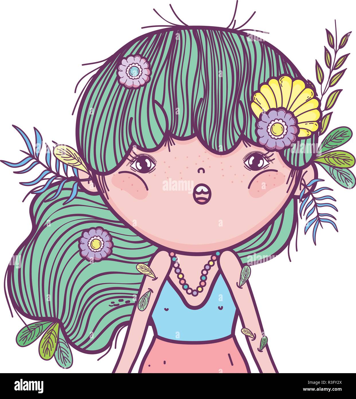 cute little fairy with elf ears character Stock Vector Image & Art - Alamy
