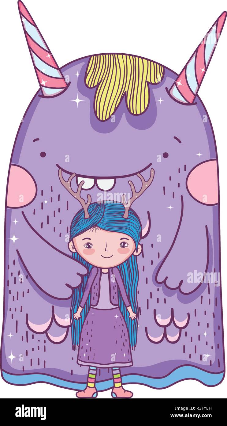 little fairy with monster characters Stock Vector Image & Art - Alamy