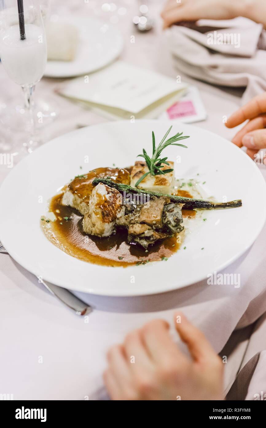 Main dish during an event or wedding Stock Photo - Alamy