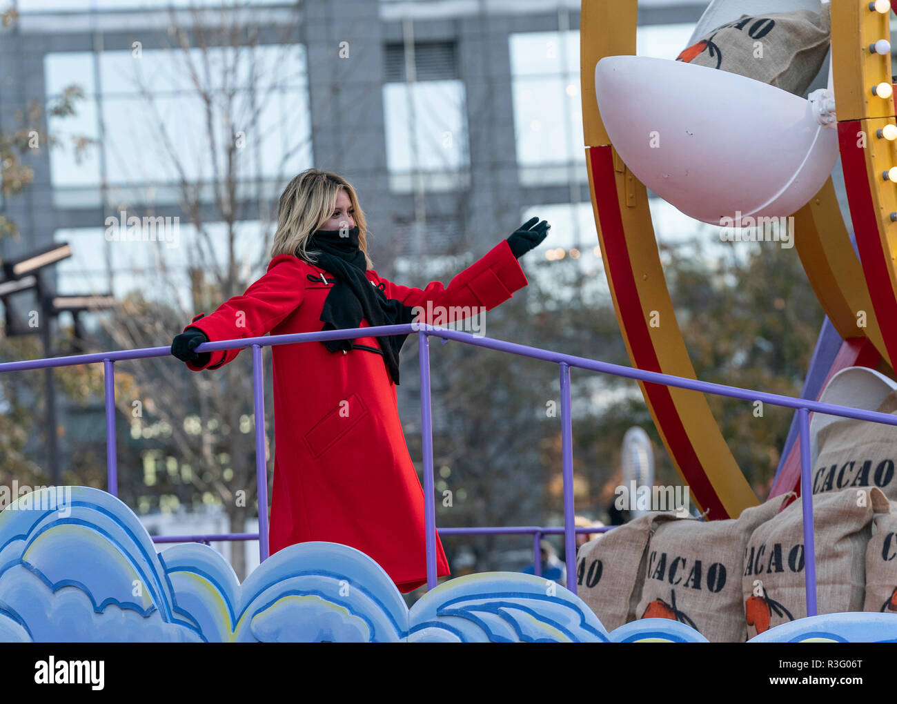 New York, New York, United States. 22nd Nov, 2018. Ashley Tisdale rides ...