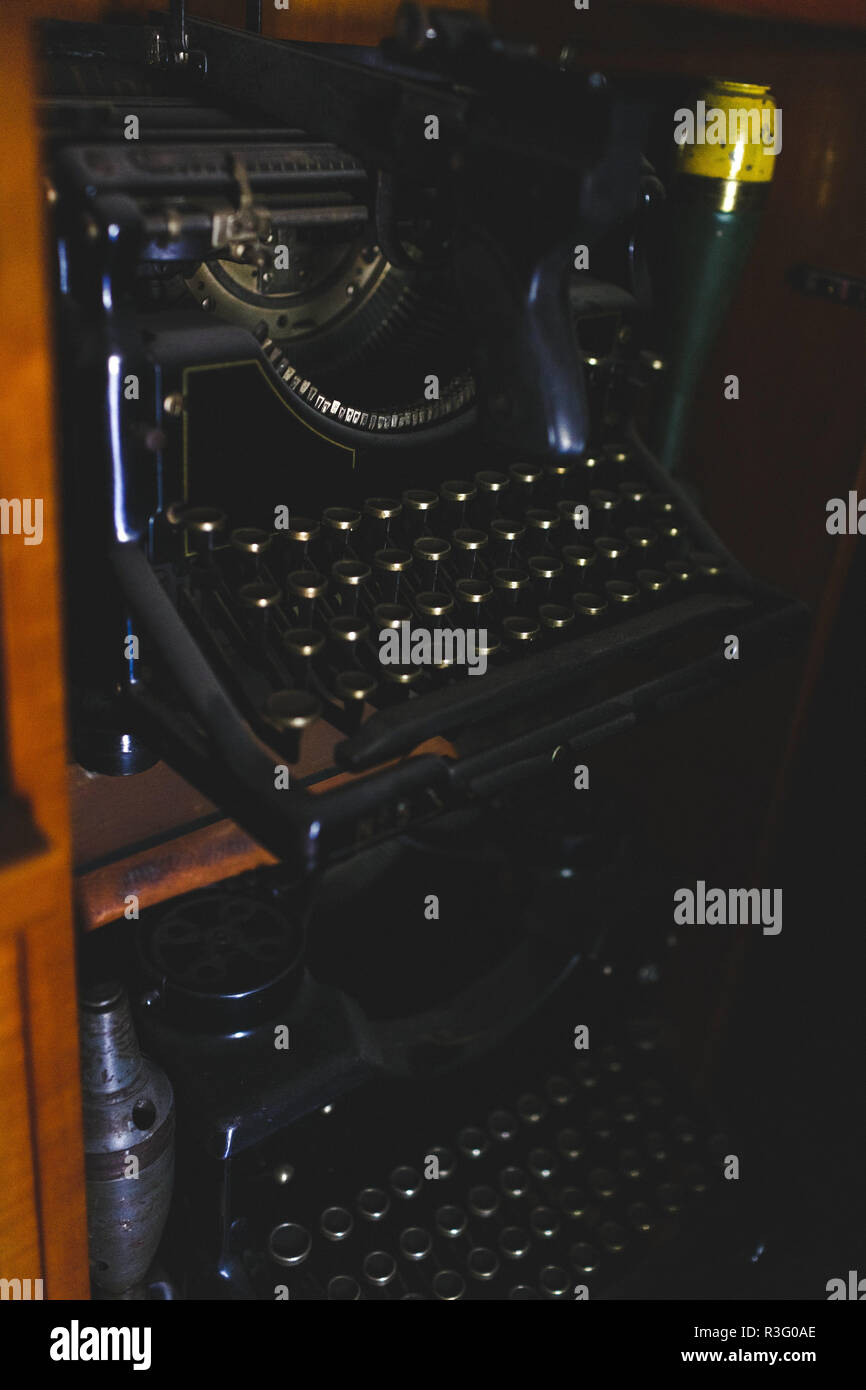 Old typewriter with damaged keys Stock Photo - Alamy
