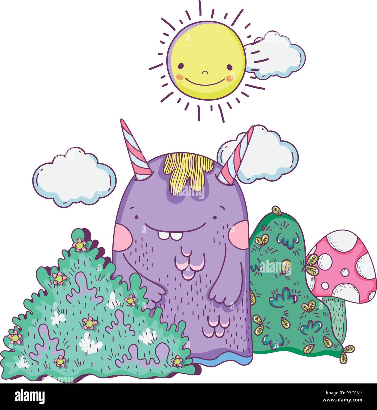 fairytale monster in the landscape Stock Vector Image & Art - Alamy