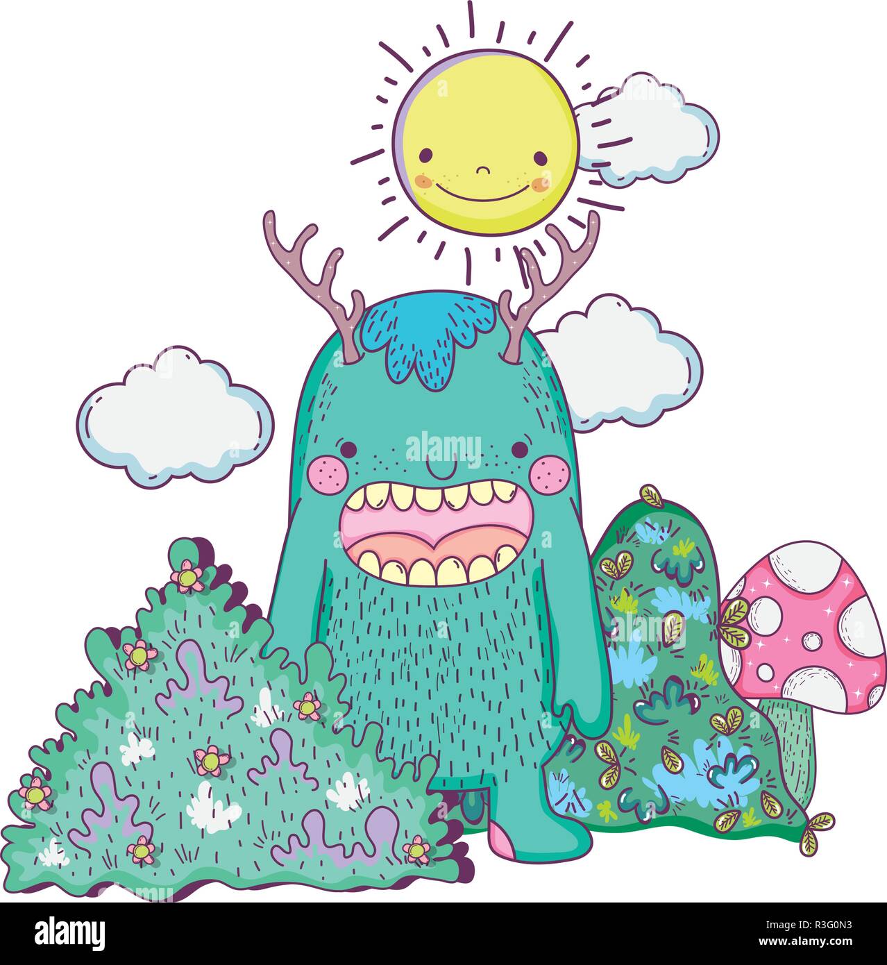 fairytale monster in the landscape Stock Vector Image & Art - Alamy