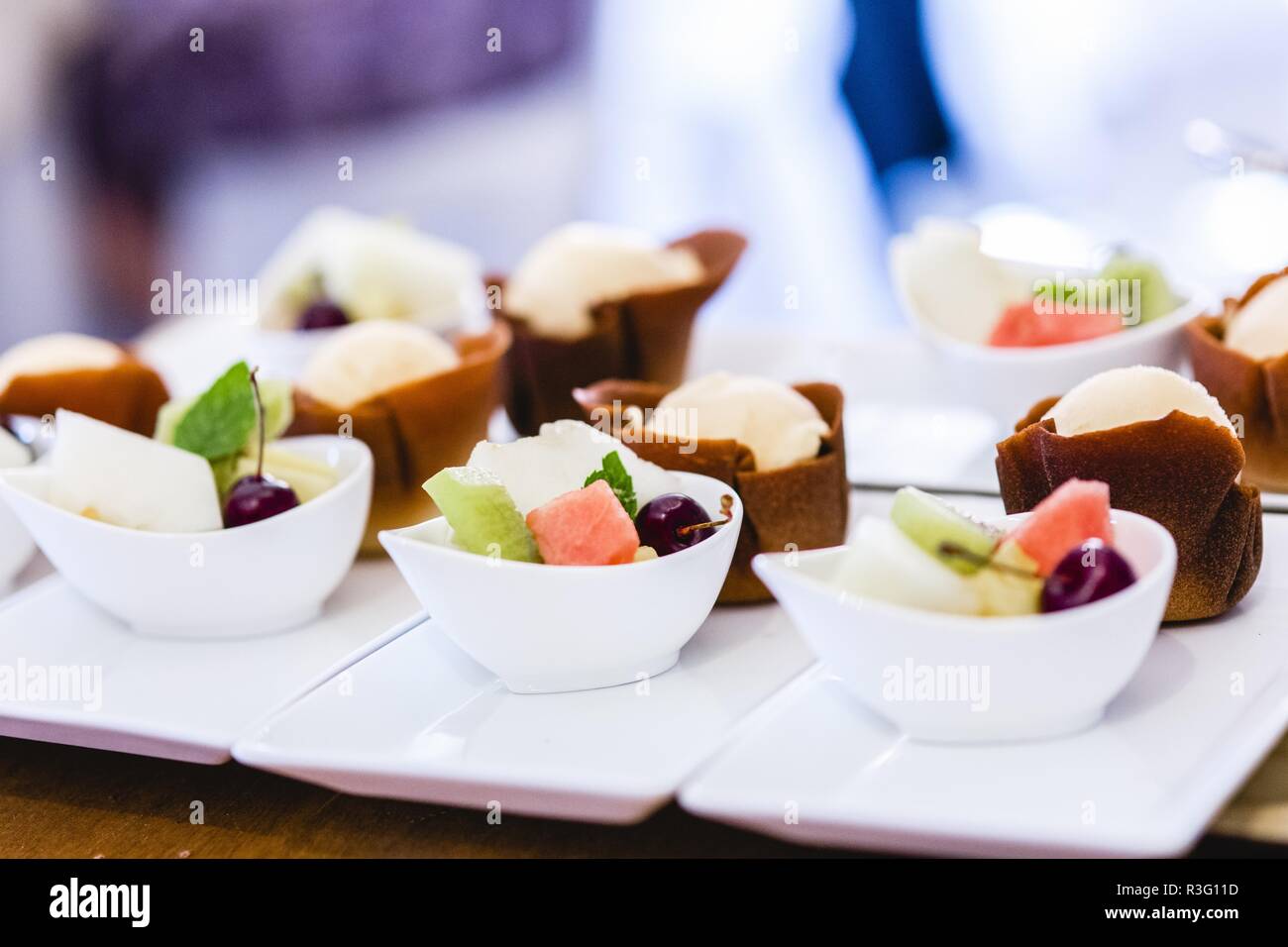 Cold desserts and wedding cakes Stock Photo - Alamy