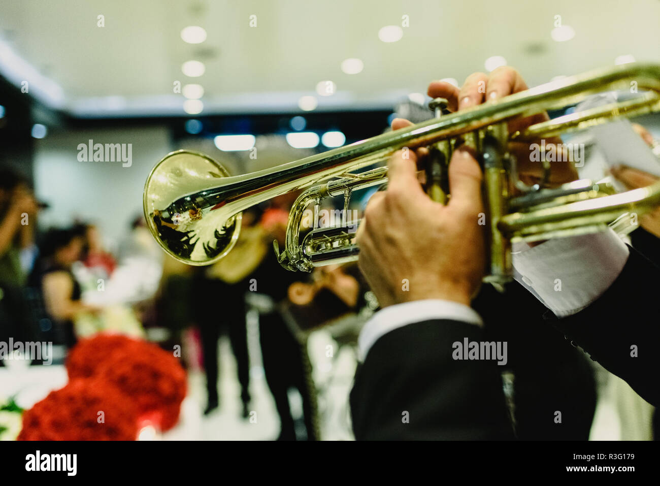 Hispanic trumpet player hi-res stock photography and images - Alamy