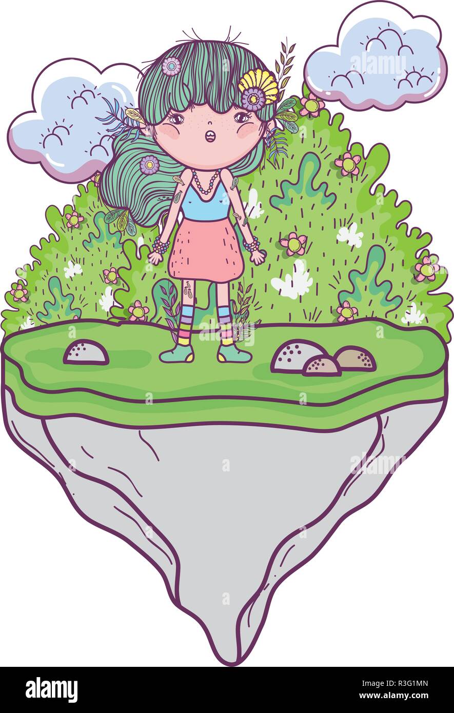cute little fairy with elf ears character Stock Vector Image & Art - Alamy
