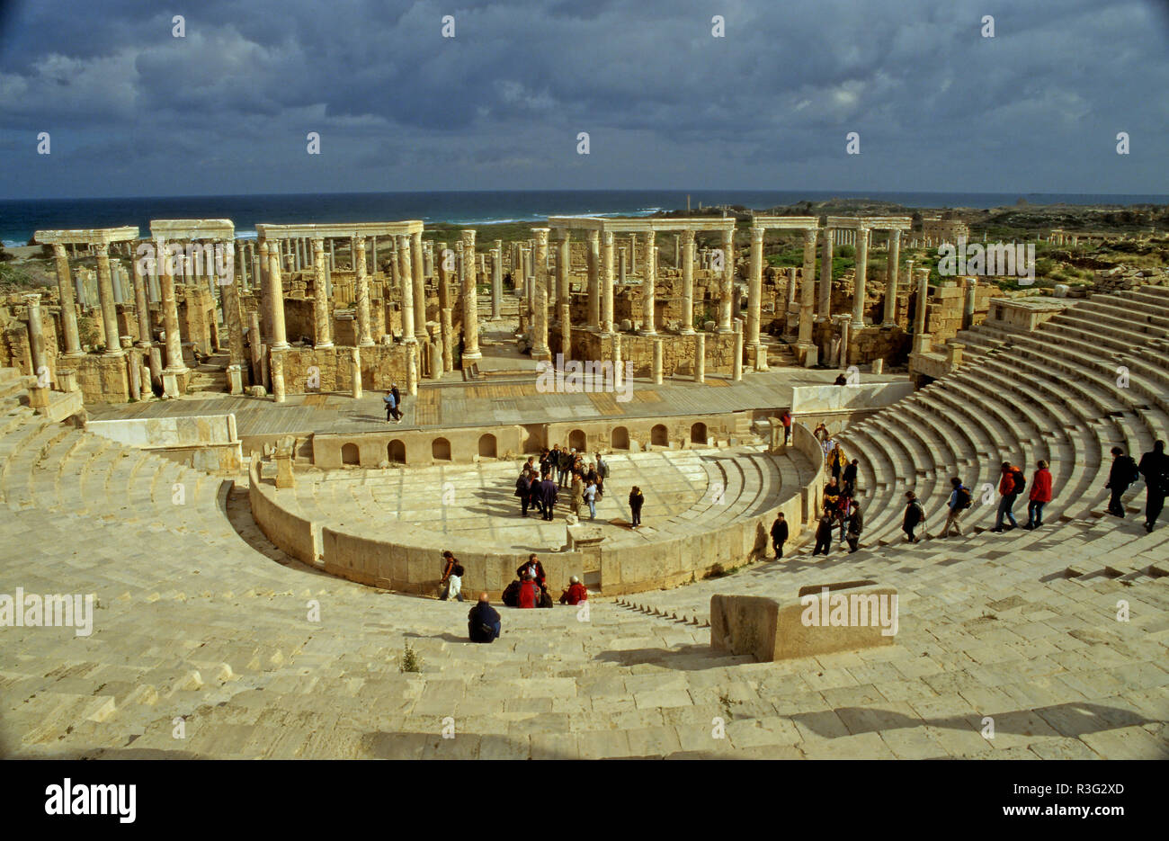 Leptis magna amphitheatre hi-res stock photography and images - Alamy