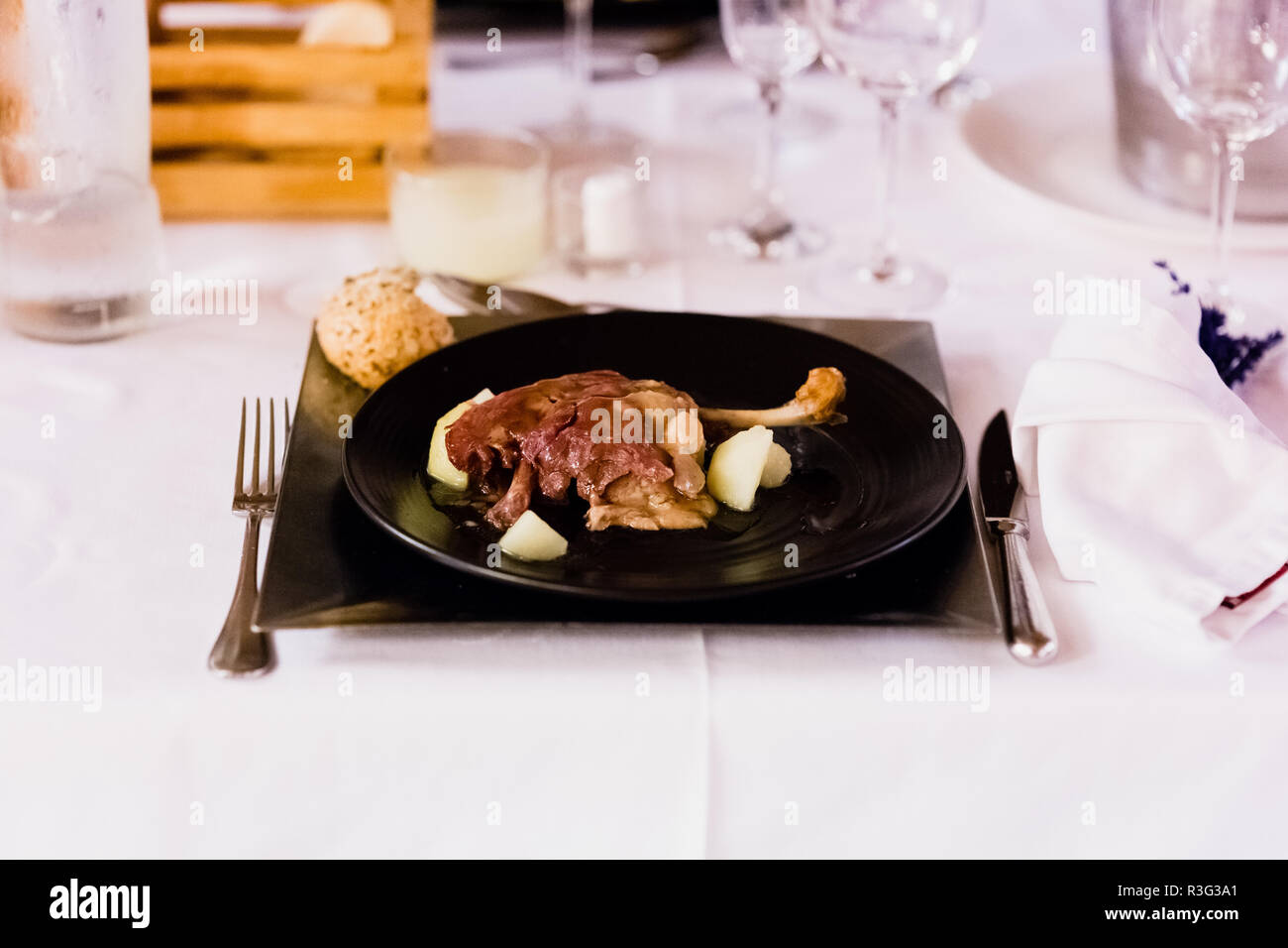 Main dish during an event or wedding Stock Photo - Alamy