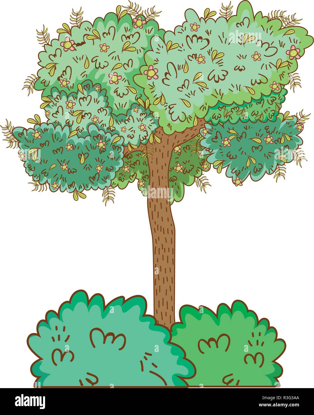 Tree nature cartoon Stock Vector Image & Art - Alamy
