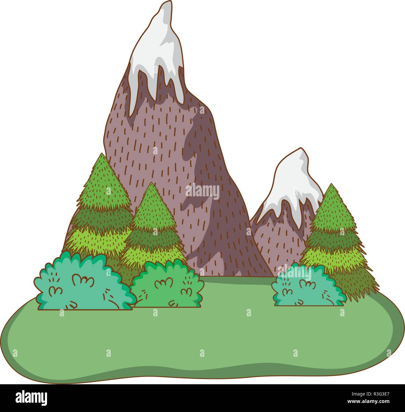 Snow Mountain Cartoon Design High Resolution Stock Photography and ...
