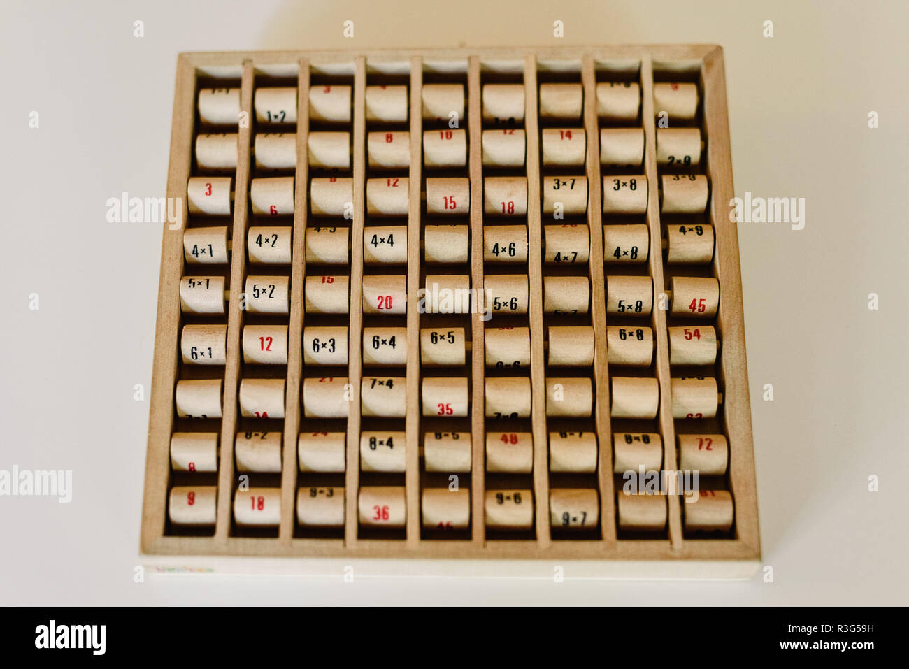 Geometry and mathematics materials in a Montessori classroom Stock ...