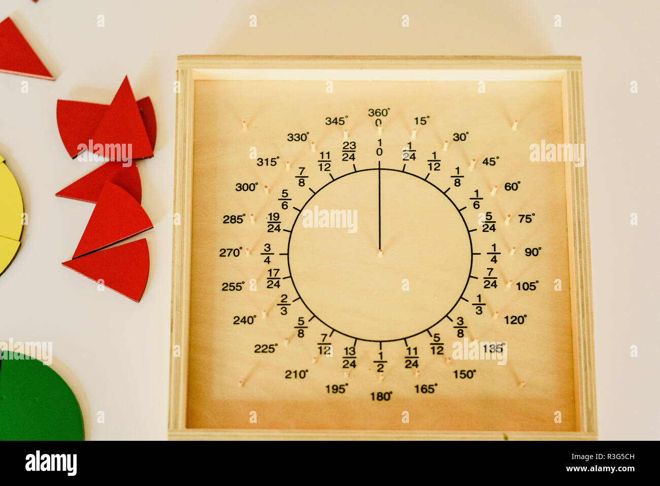 Geometry and mathematics materials in a Montessori classroom Stock ...