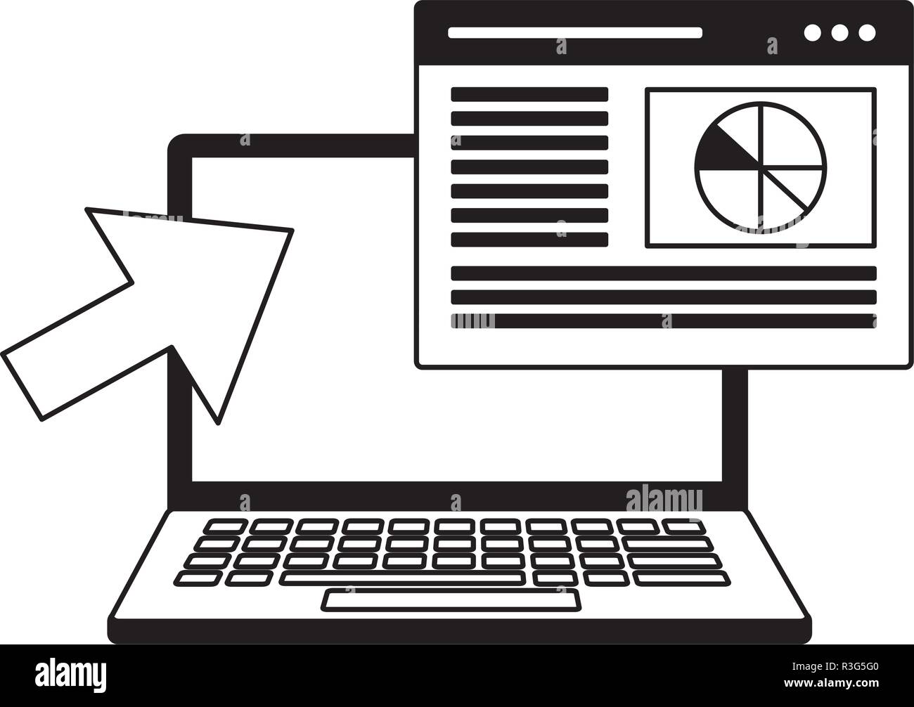 laptop document cursor search engine optimization vector illustration ...