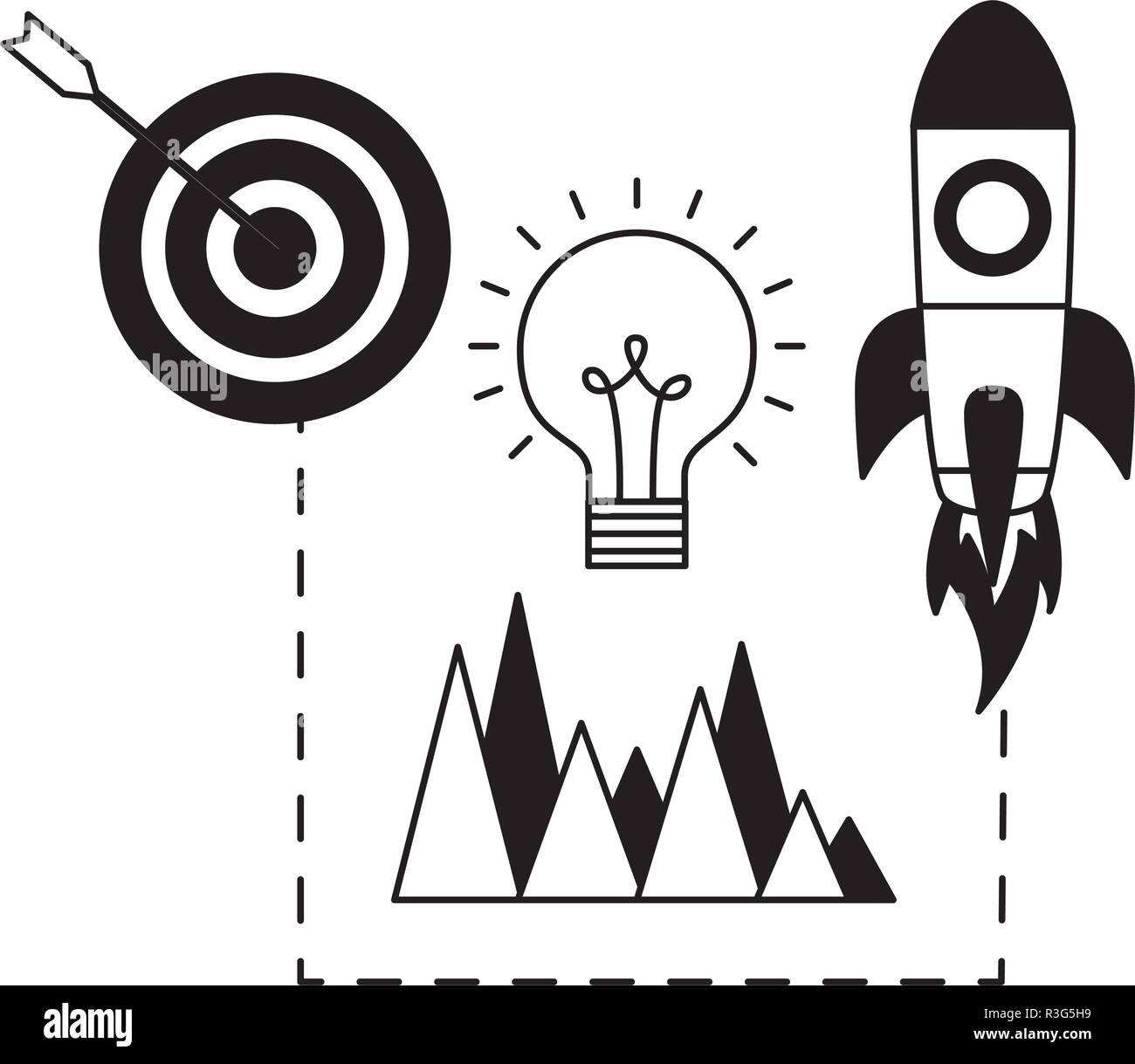 rocket target and creativity search engine optimization vector ...