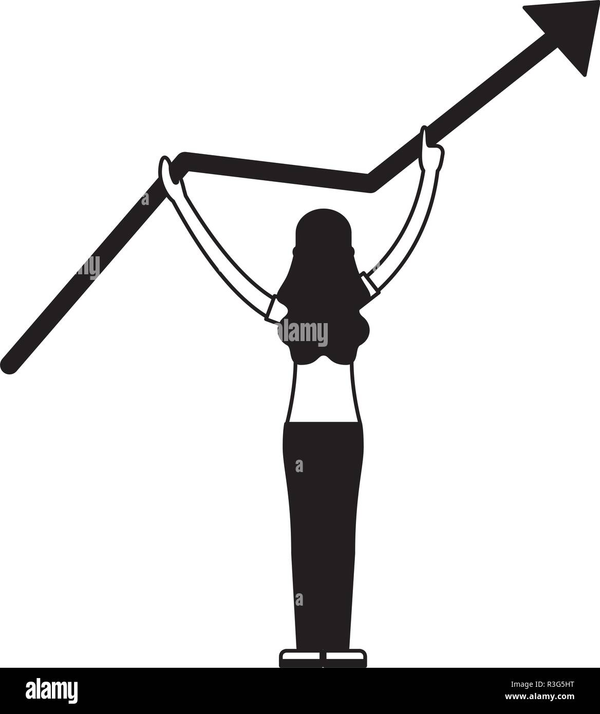 woman standing with growth arrow vector illustration Stock Vector Image ...